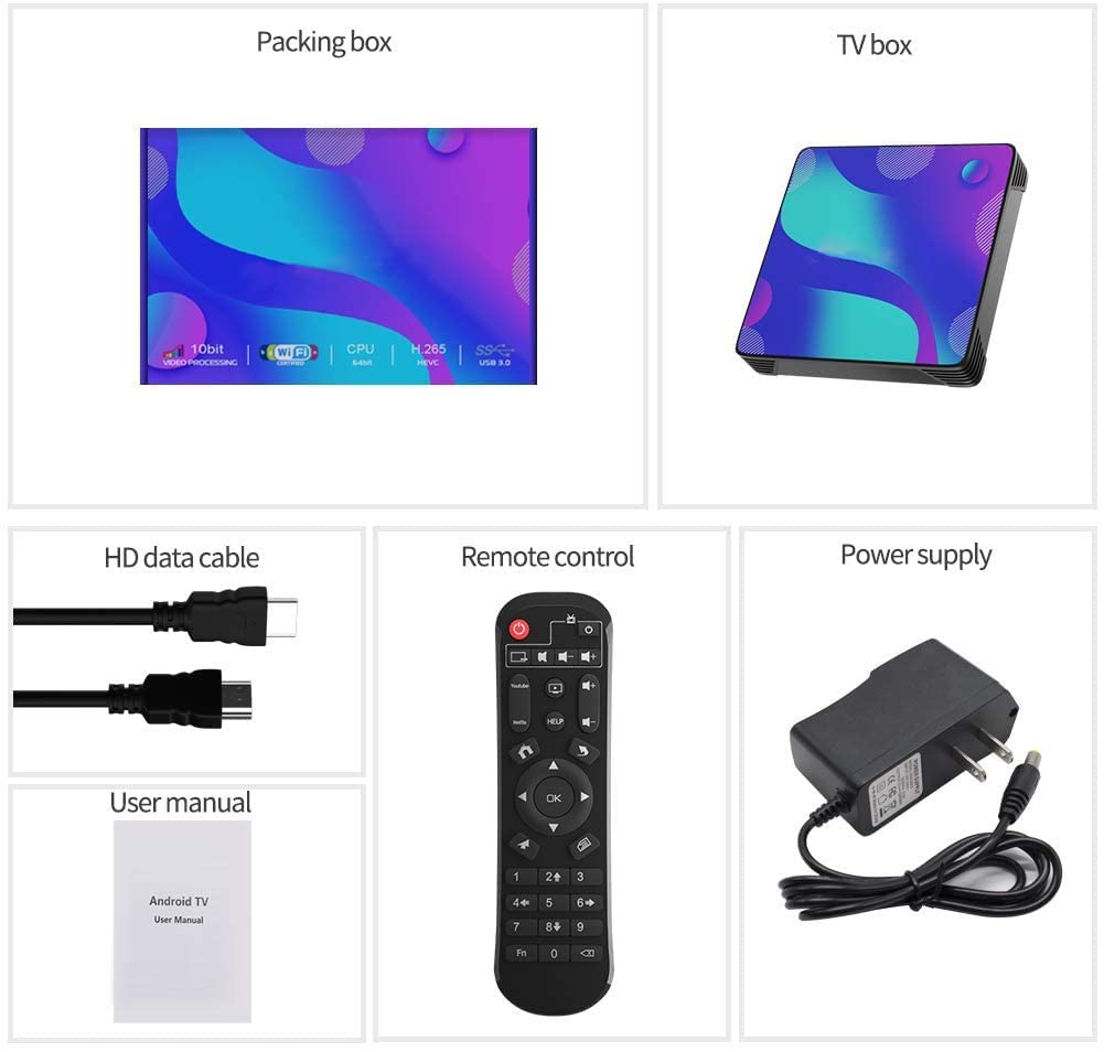Android 11.0 TV Box, X10 Smart Box with Backlit Wireless Mini Keyboard, 4GB RAM 32GB ROM RK3318 Quad-Core 64bit Cortex-A53 Support 2.4GHz/ 5GHz WiFi 4K UHD Bluetooth 4.0