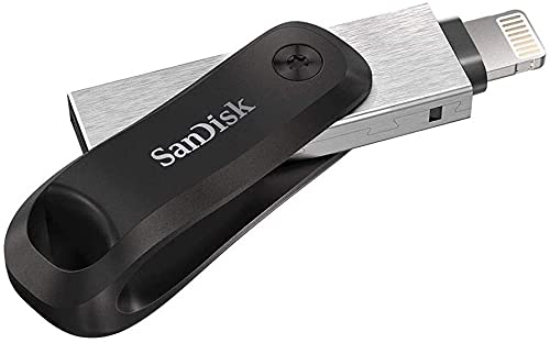 SanDisk 256GB iXpand Flash Drive Go for iPhone, iPad, Computer, Laptop - USB 3.0 Dual Drive with Reversible Lightning/TypeA Connectors SDIX60N-256G-GN6NE Bundle with 1 Everything But Stromboli Lanyard