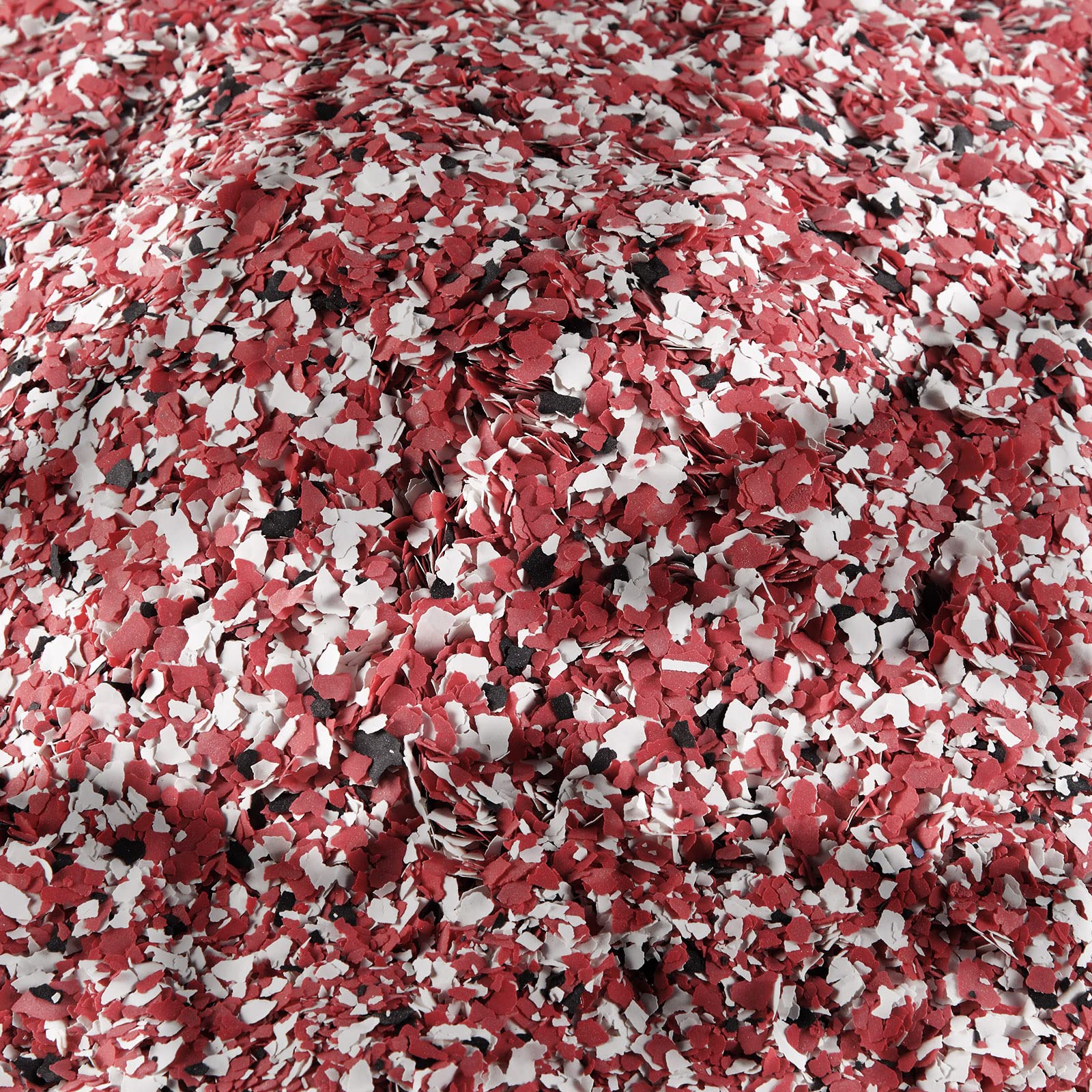 2.4 Kg/ 5.3 lbs Decorative Floor Flakes Epoxy Floor Paint Chips 5-8 mm Blend Color Concrete Floor Coating Kits for Garage Floors Interior Exterior Wall Floors (Red, Black, White)
