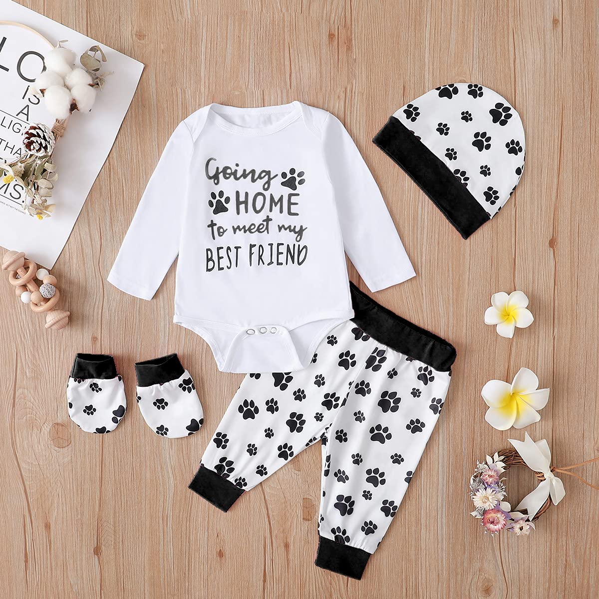 Aslaylme Newborn Boy Outfits Baby Coming Home Outfit Going Home Outit Baby Boy Bodysuit (Black Long,0-3 Months)