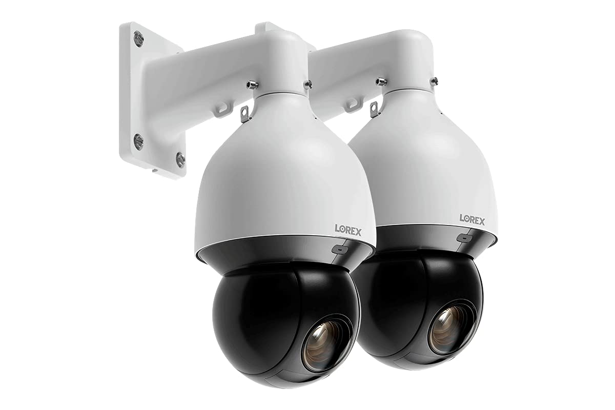 Lorex 4K Ultra HD IP Pan-Tilt-Zoom Add-On Indoor/Outdoor Security Camera with 25x Optical Zoom and Color Night Vision 2-Pack