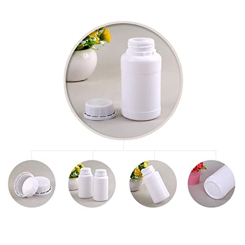 Othmro 2Pcs 1000ml Plastic Lab Cylindrical Chemical Reagent Bottle Small Mouth Laboratory Reagent Polyethylene Bottle Sample Sealing Liquid Storage Container for Food Store White Translucent