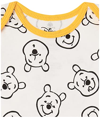 Amazon Essentials Disney | Marvel | Star Wars Unisex Babies' Short-Sleeve Bodysuits, Pack of 6, Winnie the Pooh Oh Bother!, 12 Months