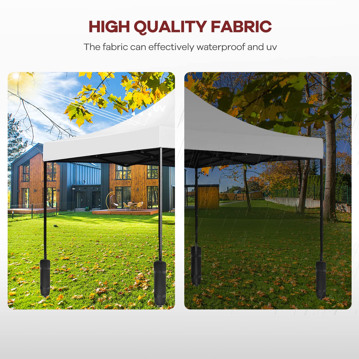 10x10 Pop Up Canopy,Outdoor Canopy Tent Camping Sun Shelter-Series Folding Party Tent with 1 Carrying Bag,4 Weight Bags,White