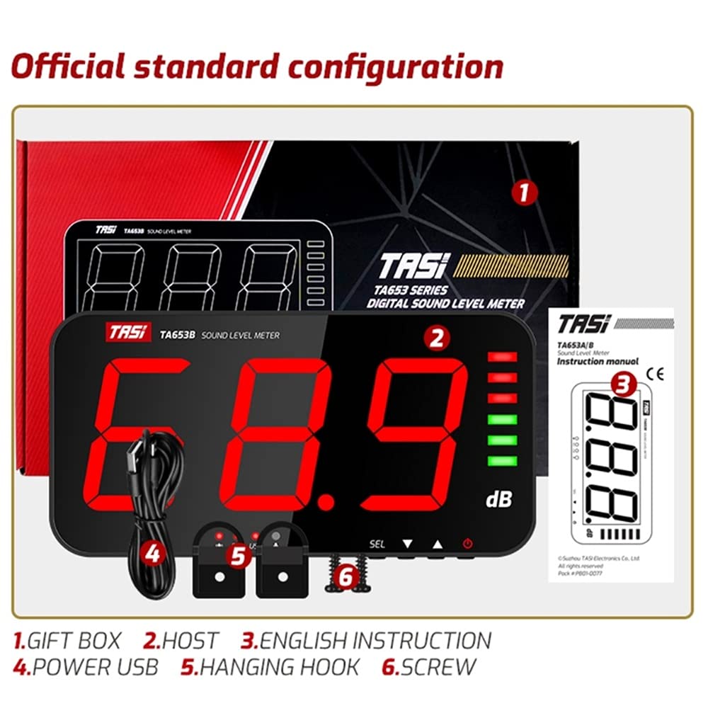 Abnana32x17cm Large Screen Sound Level Meter USB Datatransmission Noise Monitor TA653B