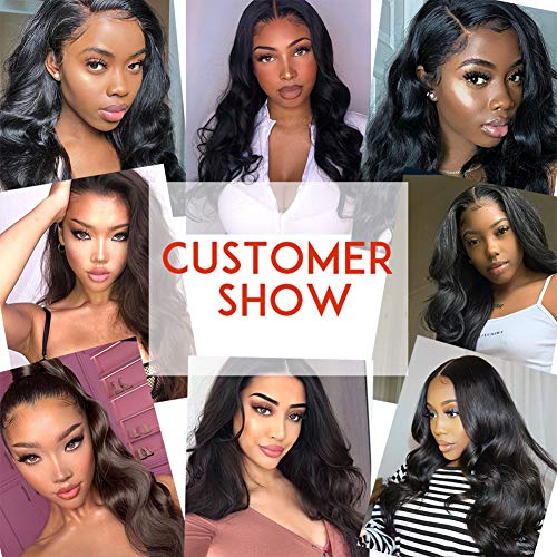 Fheaicr Human Hair Bundles 12A Brazilian Body Wave Bundles 100% Unprocessed Brazilian Hair 28 Inch Bundles Natural Black(1 Bundle)
