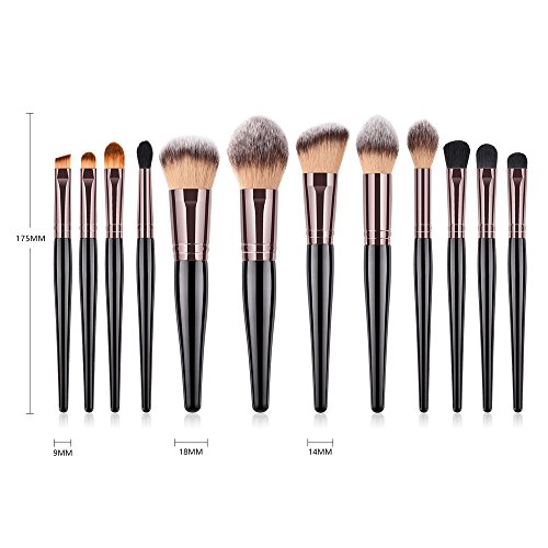 12PCS Wooden Foundation Cosmetic Eyebrow Eyeshadow Brush Makeup Brush Sets