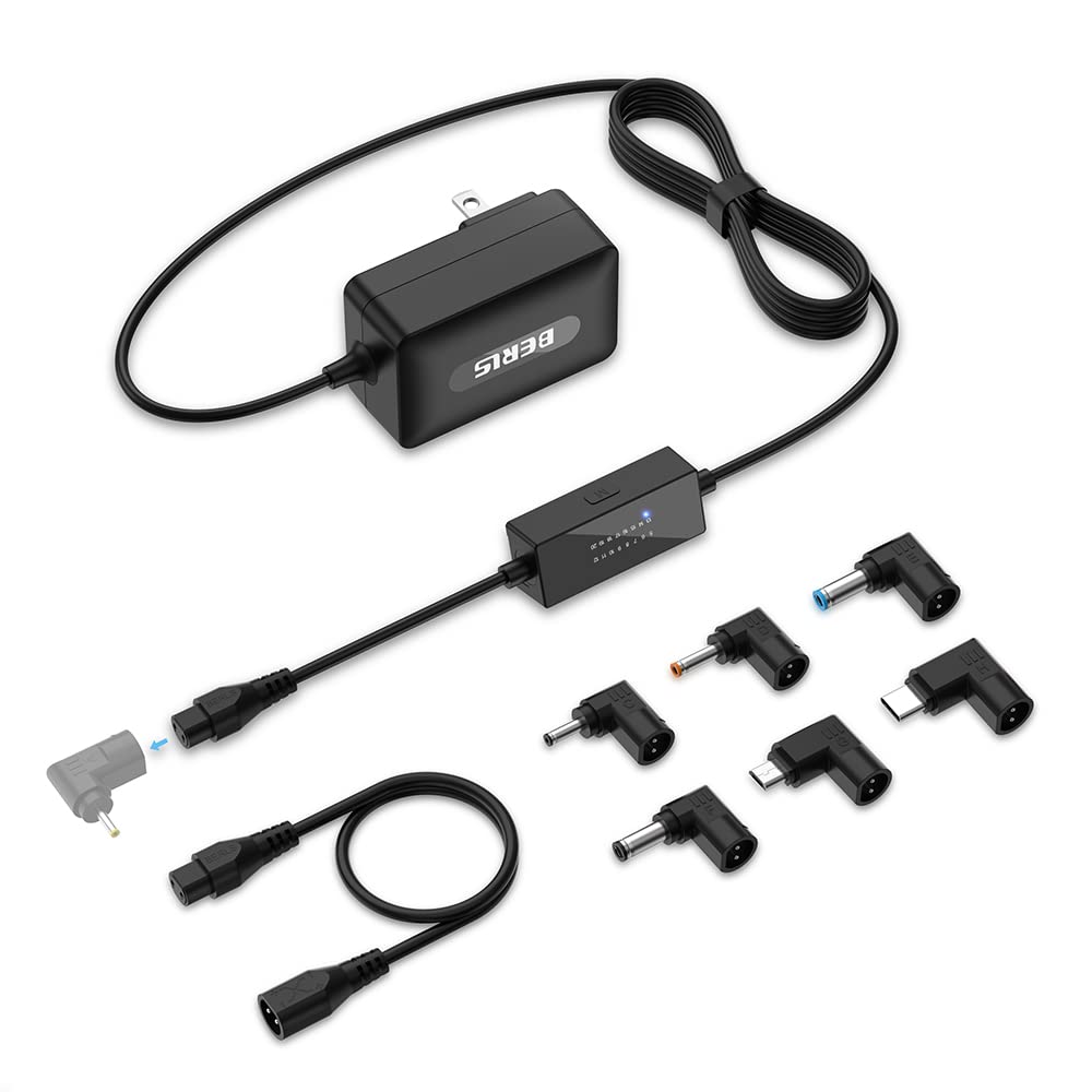 24W Universal Power Supply Multi-Voltage Regulated Switching with 10 Connectors for 3V to 12V Household Electronics, LED Strip Light, External Hard Driver, Adjustable Variable AC/DC Adapter