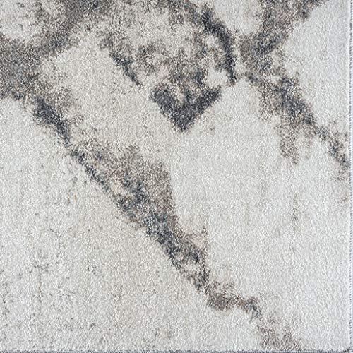 LUXE WEAVERS Lagos Grey 4x5 Art Deco Area Rug, Abstract Design, Geometric Carpet for Living Room and Bedroom