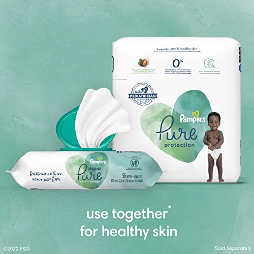 Pampers Baby Diapers - Pure Protection - Size 2, 120 Count, for up to 100% Leakproof, Premium Plant-based Skin Protection