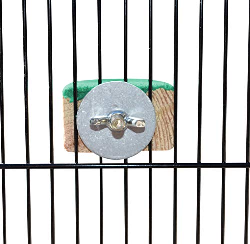 2 Pack - Bird Cage Perch Stand - Beak and Foot Grinding Platform - All Natural Materials - Parakeets, Cockatiels, Canaries, Finches, Conures, Lories, and Budgies - Hamsters and Gerbils (Wood Perch)