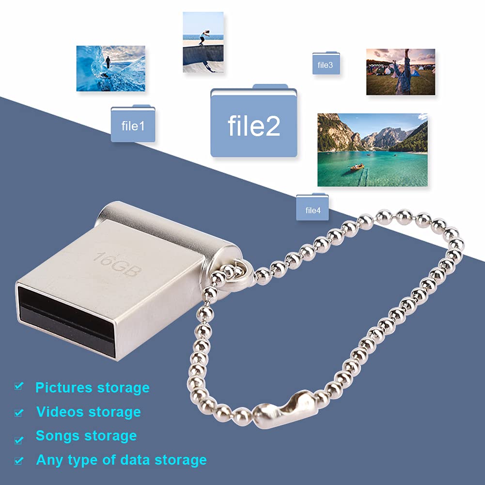 Heayzoki USB Flash Drive, Pendrive U Disk USB Drive PC Laptop Accessory Zinc Alloy Portable, Drives U Disk Transfer Small Files, for 7/8/10 / Windows Vista/Windows 2000 / OS X/Linux(16G)