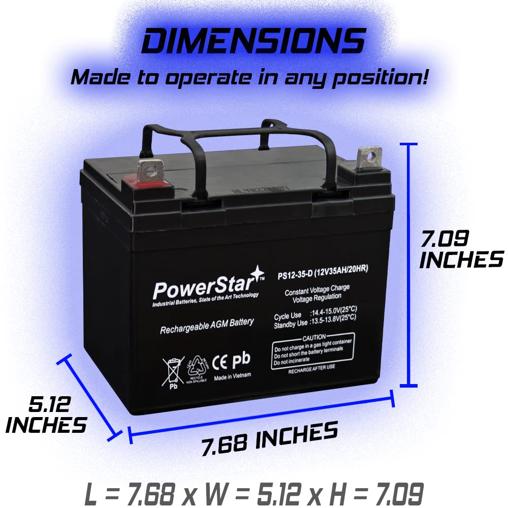 2 Pack - 12V 35Ah U1 Invacare Pronto M50, M51, M61, M71, Booster Battery