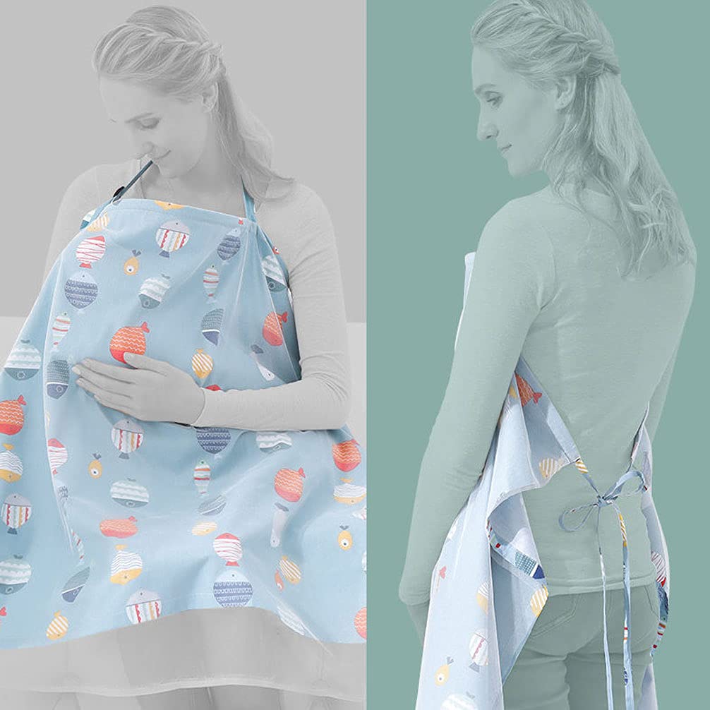 Breastfeeding Nursing Cover, Breast-Feeding Towel，Trcoveric Lightweight Breathable Cotton Privacy Feeding Cover, Nursing Apron for Breastfeeding - Full Coverage, Adjustable Strap (White)
