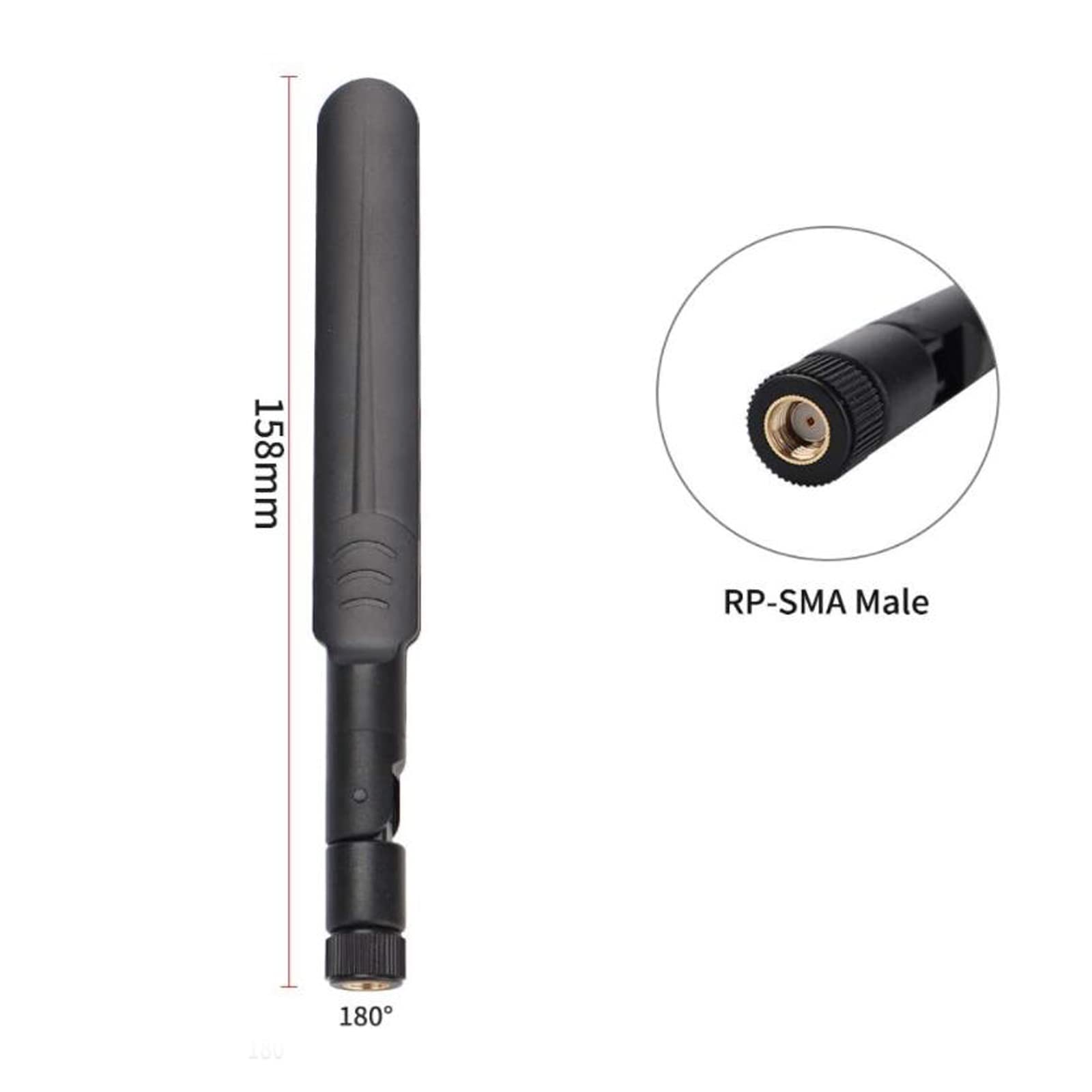 AEDIKO 5pcs Dual Band WiFi 2.4GHz 5GHz 5.8GHz 8dBi MIMO RP-SMA Male Antenna for WiFi Router Wireless Network Card USB Adapter Security IP Camera Video Surveillance Monitor