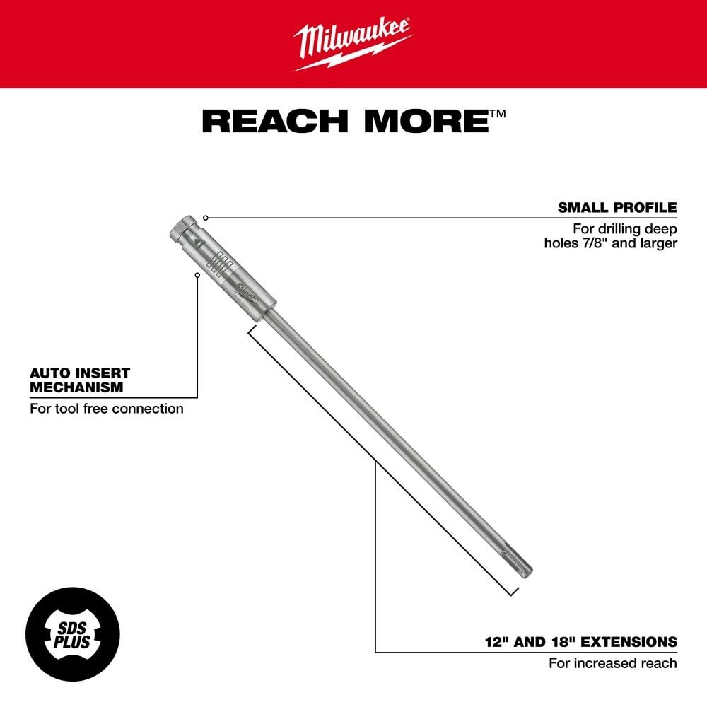 PLUSLOK 18 in. SDS-Plus Carbide Bit Extension