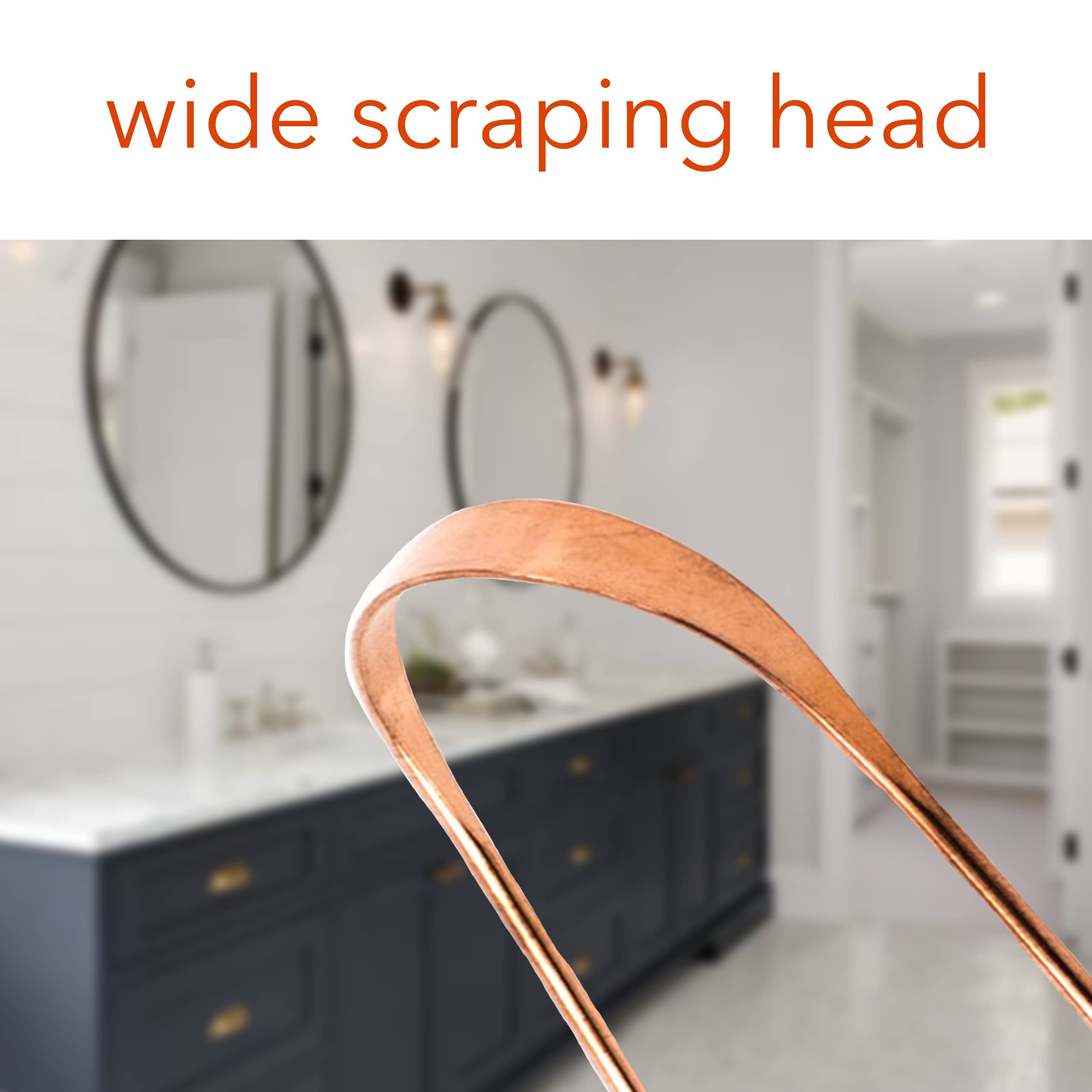 Bäst Tongue Scraper • 100% Copper (1 Pack) Premium Tongue Cleaner • Improve Oral Health • Ayurvedic Cleaning Tool