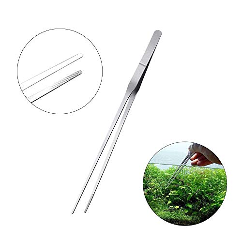 KR Harmony Aquascape Tools 3 in 1 Aquarium Scissors Tweezers Stainless Steel Anti Rust Aquatic Plant Tools for Fish Tank Clean