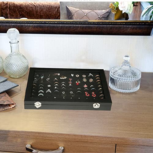 GISK 100 Slots Ring Box Storage Organizer Jewelry Ring Display Case with Transparent Lid Ring Holder Case Jewelry Box Organizer Ring Earring Holder Jewelry Tray Organizerā¦