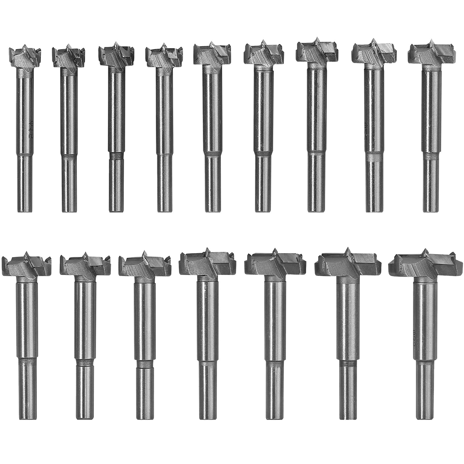 AMTOVL Forstner Drill Bit Set 16 Pcs Carbide Forstner Bits 15-35mm Woodworking Hole Saw Hinge Drill Bit High Speed Steel Drill Bits for Wood Plastic Plywood