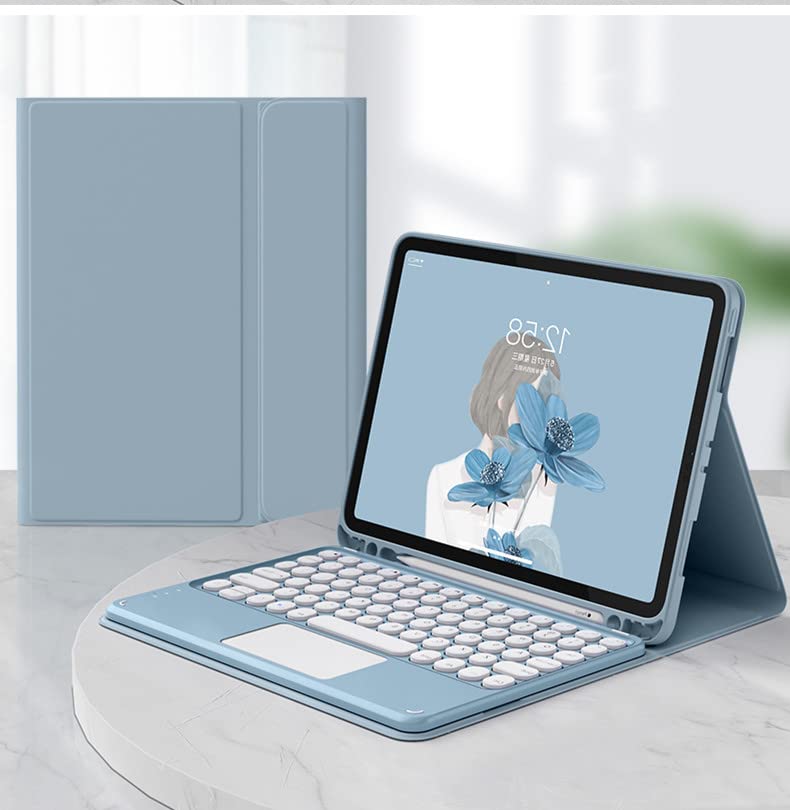 AnMengXinLing Galaxy Tab S8+/S8 Plus/S7 FE / S7 Plus Keyboard Case-Touchpad Detachable Keyboard with S Pen Holder Cover for 12.4 inch Galaxy Tab S8 Plus 2022/ S7 FE 2021/ S7+ 2020 Tablet, Blue