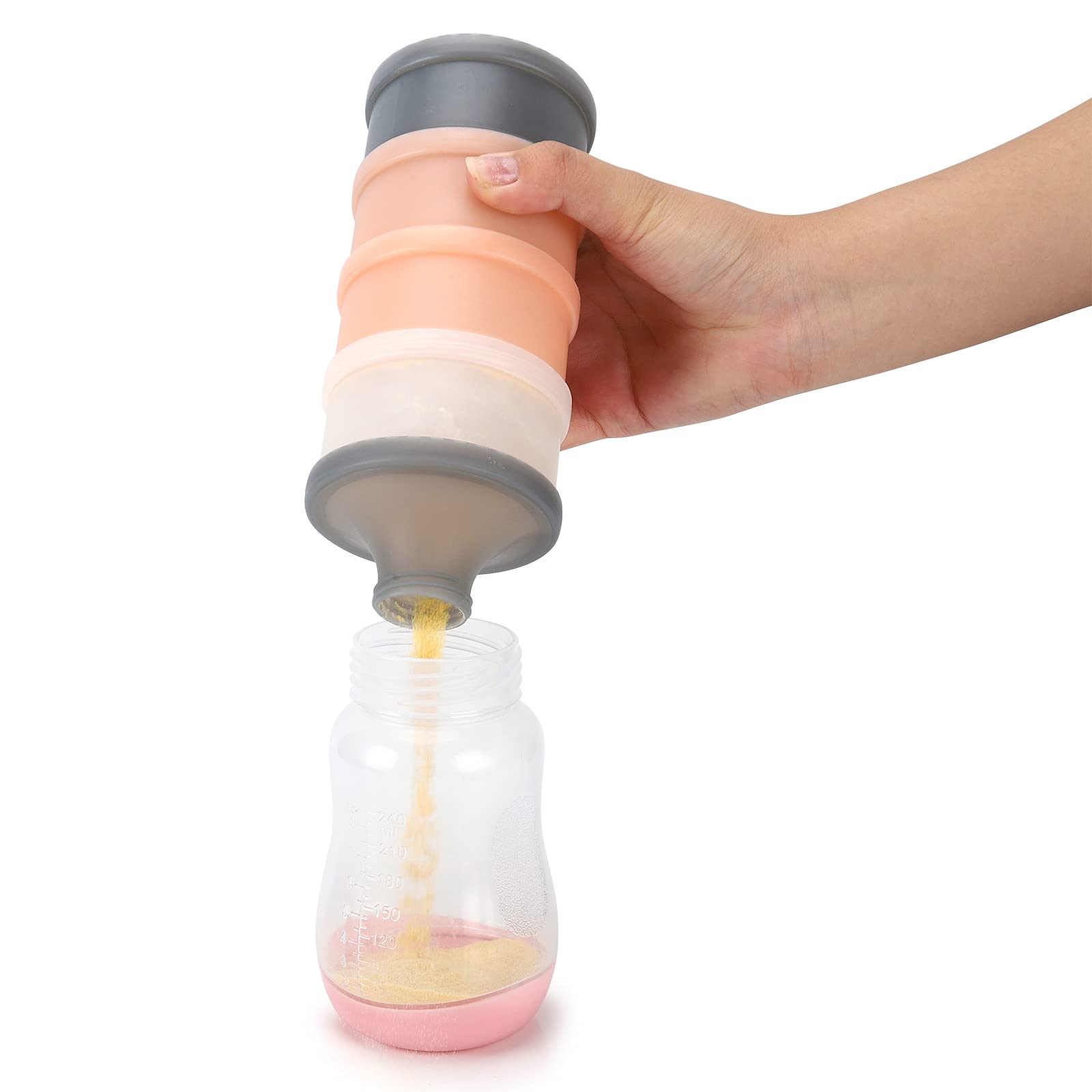 Accmor 2 Pack Baby Formula Dispenser On The Go, Stackable Formula Dispenser Formula Container to Go, Non-Spill Portable Milk Powder Kids Snack Storage Container, BPA Free