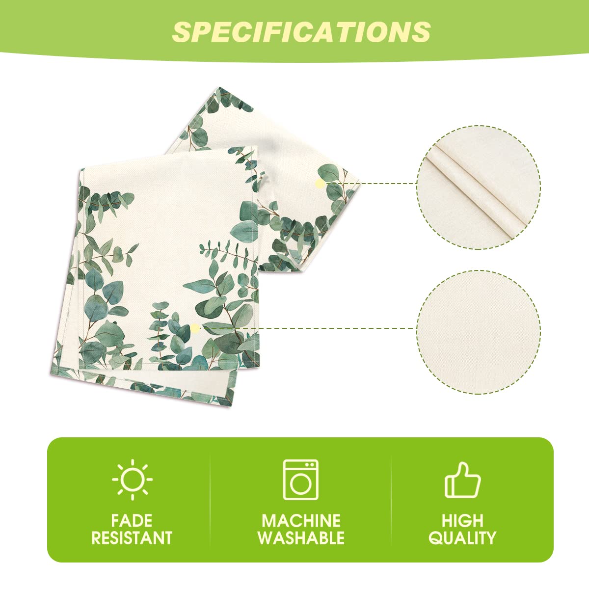 Artoid Mode Eucalyptus Leaves Table Runner, Seasonal Spring Summer Green Plants Holiday Kitchen Dining Table Decoration for Home Party Decor 13 x 72 Inch