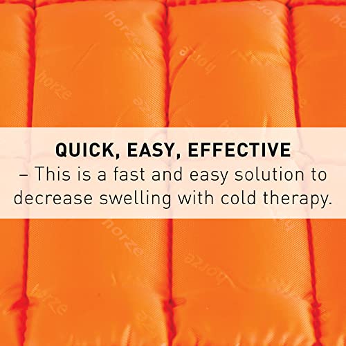 HORZE Pro Cooling Therapy Ice Wrap for Horses, Quick Cooling Gel Ice Pack with Flexible Straps, 1 Size - Pair - Jet Black