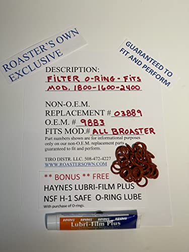 16 Pk. OF FILTER O-RING FITS BROASTER MOD. 1600 1800 2400 (With FREE Fryer Boil Out O-Ring Cleaner Pkt.) F.D.A. FOODSERVICE GRADE.