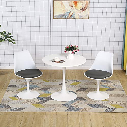 Bacyion Swivel Dining Chair Set for 2 - Mid-Century Modern Dining Room Chairs Pedestal Leisure Chairs, White Kitchen Chairs Set of 2 Pieces (Highclass Grey)