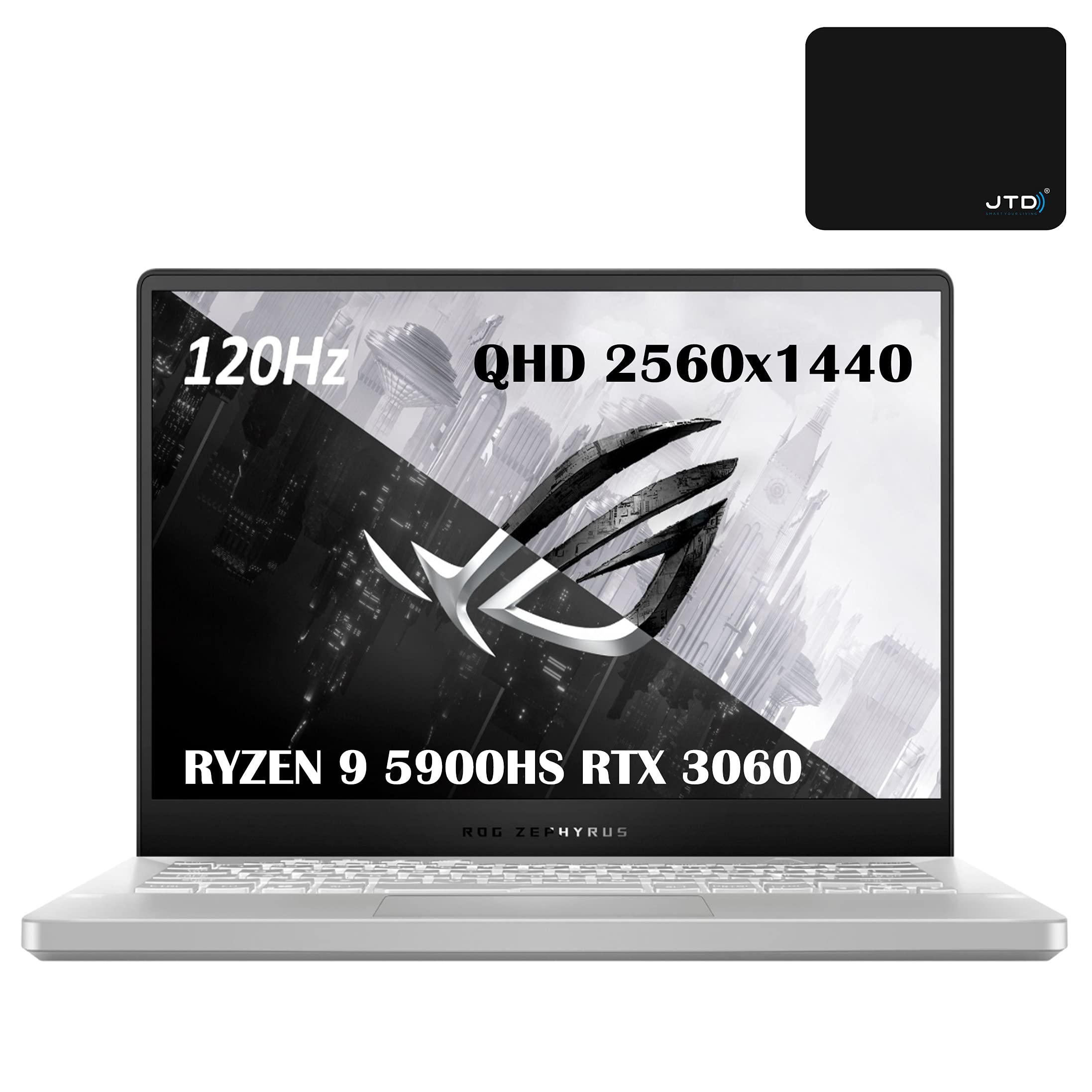 JTD ROG Zephyrus G14 Anime Matrix Ultra Slim Gaming Laptop, 14" 120Hz Pantone Validated QHD Display, GeForce RTX 3060, AMD Ryzen 9 5900HS (32GB DDR4 RAM | 1TB PCIe SSD) Windows 10 Pro,