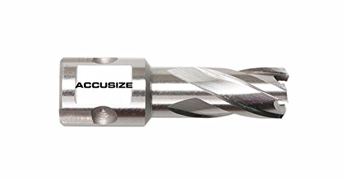 Accusize Industrial Tools 9/16'' Cutting Diameter with 1'' Cutting Depth, H.S.S. Annular Cutter with Nitto One Touch Shank, CBN Ground, 1190-2014