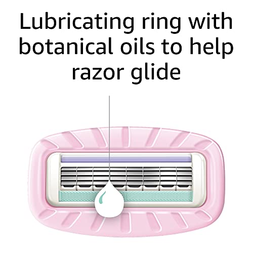 Amazon Basics Women's 4 Blade FITS Razor Refills for Women, FITS Amazon Basics FITS Handles and Venus Handles, Moisturizing Surround, 6 Refill Cartridges, 1 Pack of 6