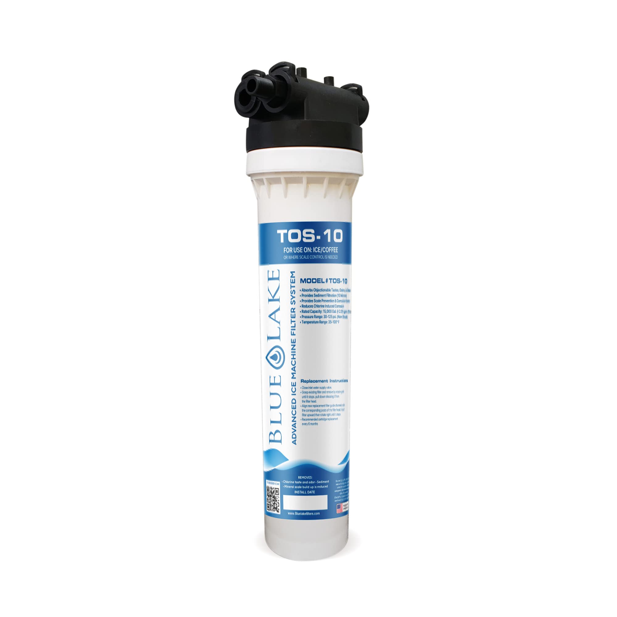 Ice Maker Filter - Inline Water Filter Kit & Cartridge KTOS-10 - Filter for Icemaker and Coffee Maker - Ice Machine Water Filter Purifier - Commercial Filtration and Purification System - by Blue Lake