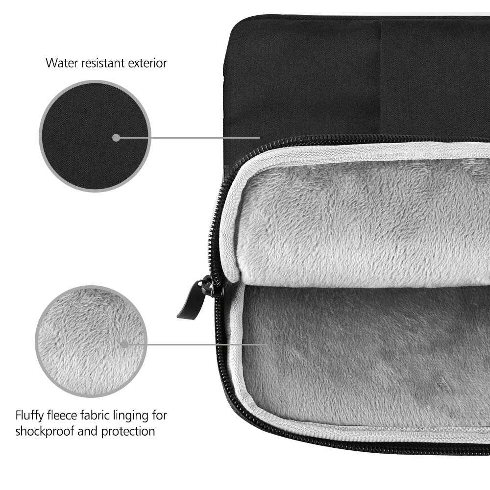 15.6'' inch Portable Monitor Case Protective Sleeve Polyester Water Repellent Vertical Style Laptop Tablet Notebook Shockproof Case with Accessory Pocket Black (15.6 inch)