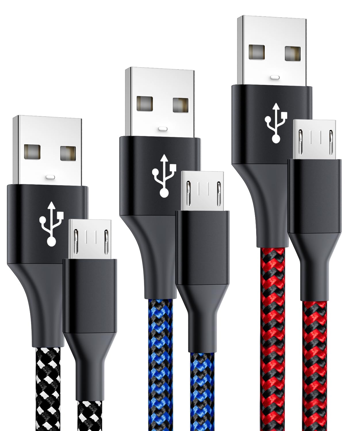 3-Pack 6FT Micro USB Cable Android Charger Cord,Long Braided Fast Micro-USB Charging Cable Compatible with Fire Tablet, Kindle,Samsung Galaxy S7 S6 J7 Tab A E 4,PS4 Xbox LG K40 K20 Moto E4 E5 E6 Phone