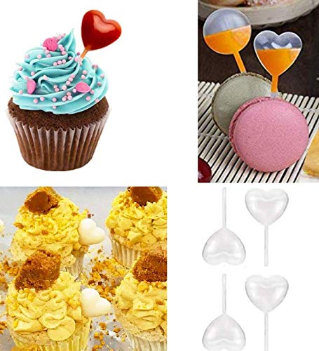 Aeyistry 50Pcs 4ml Plastic Pipettes Heart Plastic Squeeze Transfer Cupcakes Pipettes for Strawberries, Cupcake, Chocolate, Birthday Party and Holiday Decoration