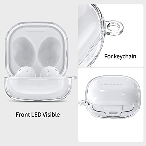 AIRSPO Clear Case Compatible with Samsung Galaxy Buds 2 Pro/ Galaxy Buds 2/ Galaxy Buds Pro/ Galaxy Buds Live Case Transparent Case Cover (Clear)
