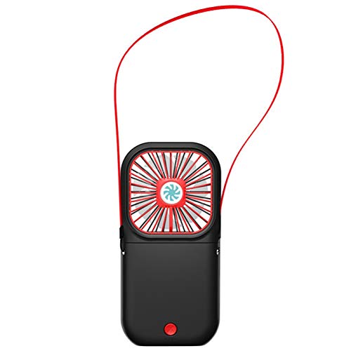 FRIDG USB Rechargeable Cooling Fan Portable Hanging Neck Mini Fan Power Bank Black