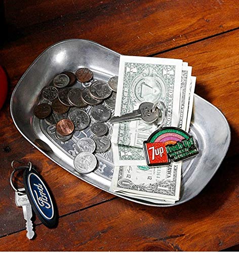 Aluminum Tray - for Bread, Keys, Phone, Jewelry, Watch, Wallet, Trinket, 8.75 Inches, Durable Rectangular Retro Trays