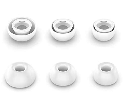 ALXCD 3 Pairs Ear Tips Compatible with AirPods Pro Headphones, Silicon Earbud Tips Eargel Replacement, Perfect Compatible with AirPods Pro [White Small Size]