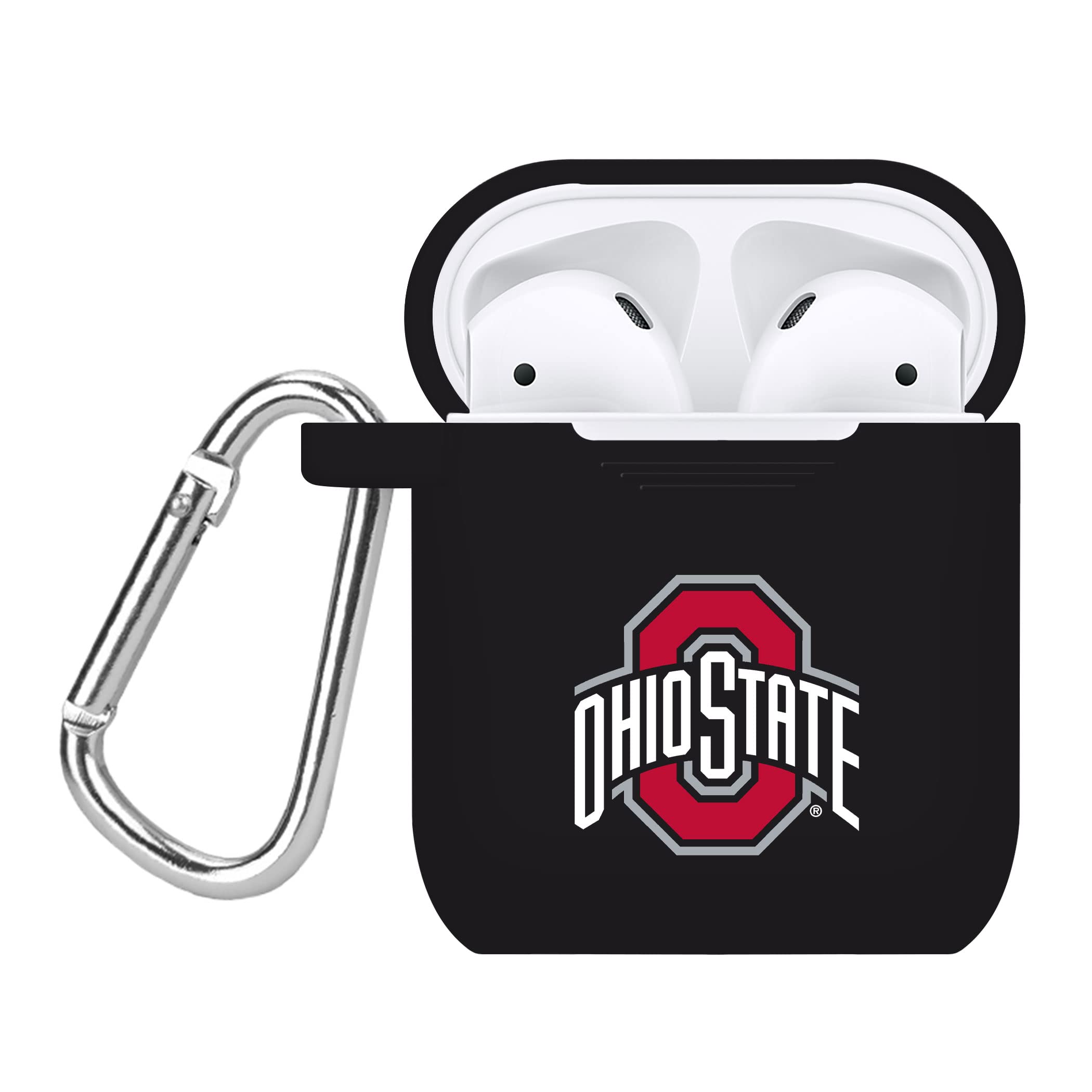 AFFINITY BANDS Ohio State Buckeyes Silicone Case Cover Compatible with Apple AirPods Gen 1 & 2 (Black)