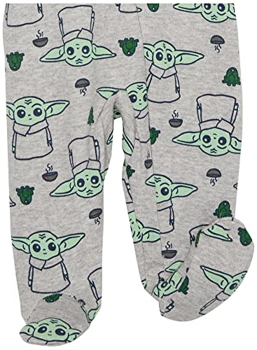 Amazon Essentials Disney | Marvel | Star Wars Unisex Babies' Cotton Footed Sleep and Play - Discontinued Colors, Pack of 2, Star Wars the Child, 18 Months