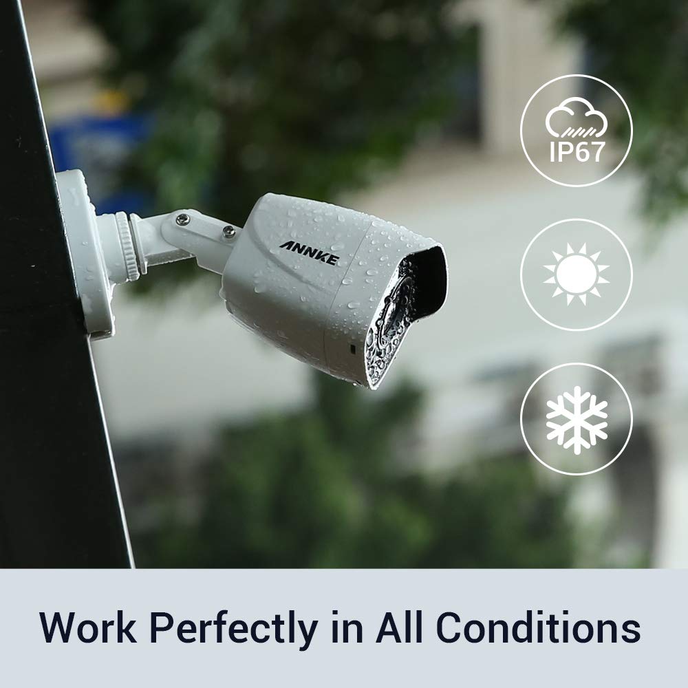 ANNKE TVI Surveillance Camera with Full Color Night Vision, 1080P HD Analog Security Video Camera with Smart Array LED, 3.6MM Lens, IP67 Weatherproof for Indoor and Outdoor Use