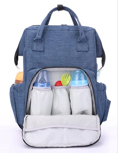 Diaper Bag Backpack, Japhet Multi-Function Waterproof Baby Bag for Boys Girls, Multifunctional Travel Diaper Backpack for Moms Dads, Large Capacity, Durable, Blue