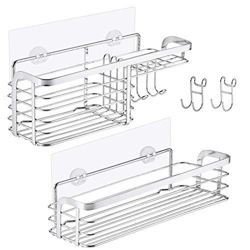 Lagute SnapHook Shower Curtain & 2-Pack Shower Caddy Bundle