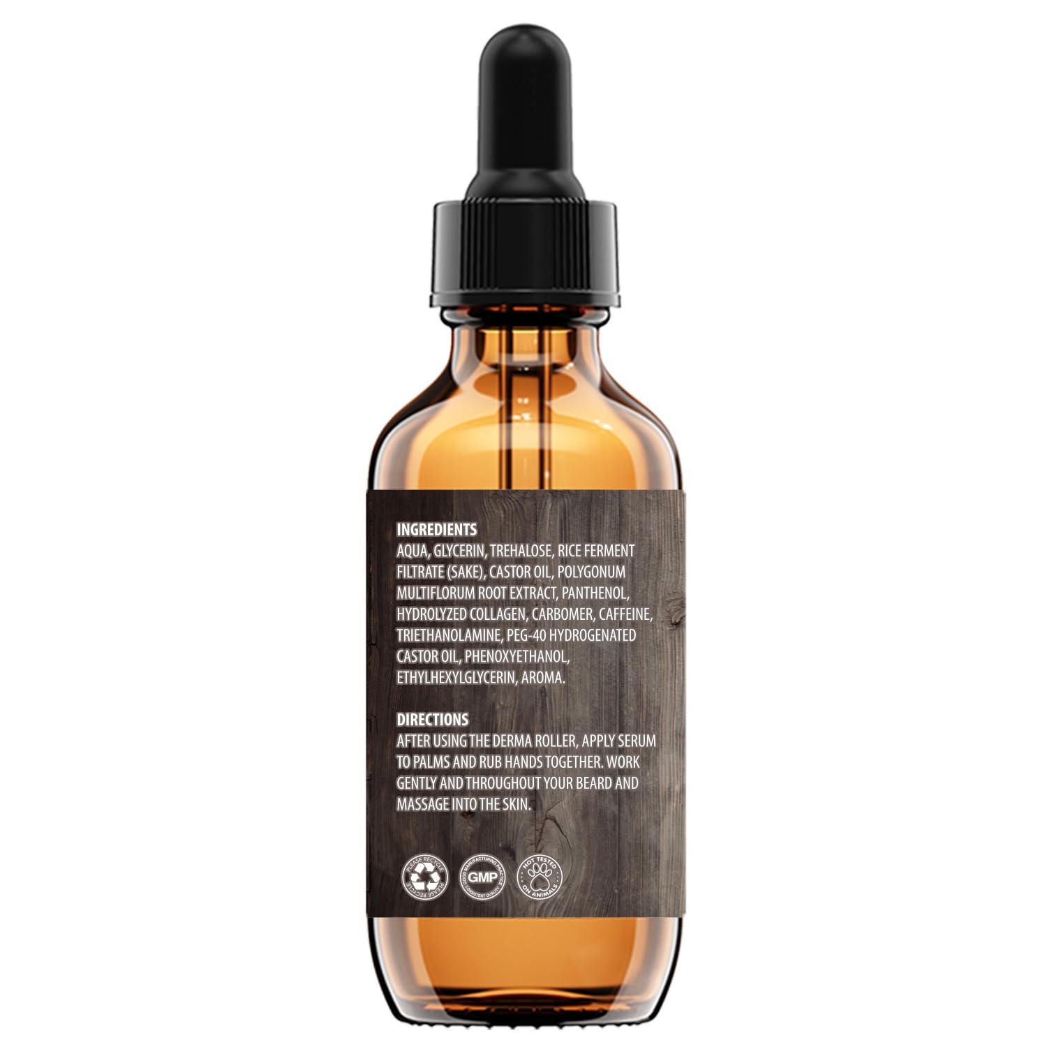 Beard Growth Kit - Oil, Balm, Serum, Derma Roller & Wooden Comb for Beard & Mustache Growth