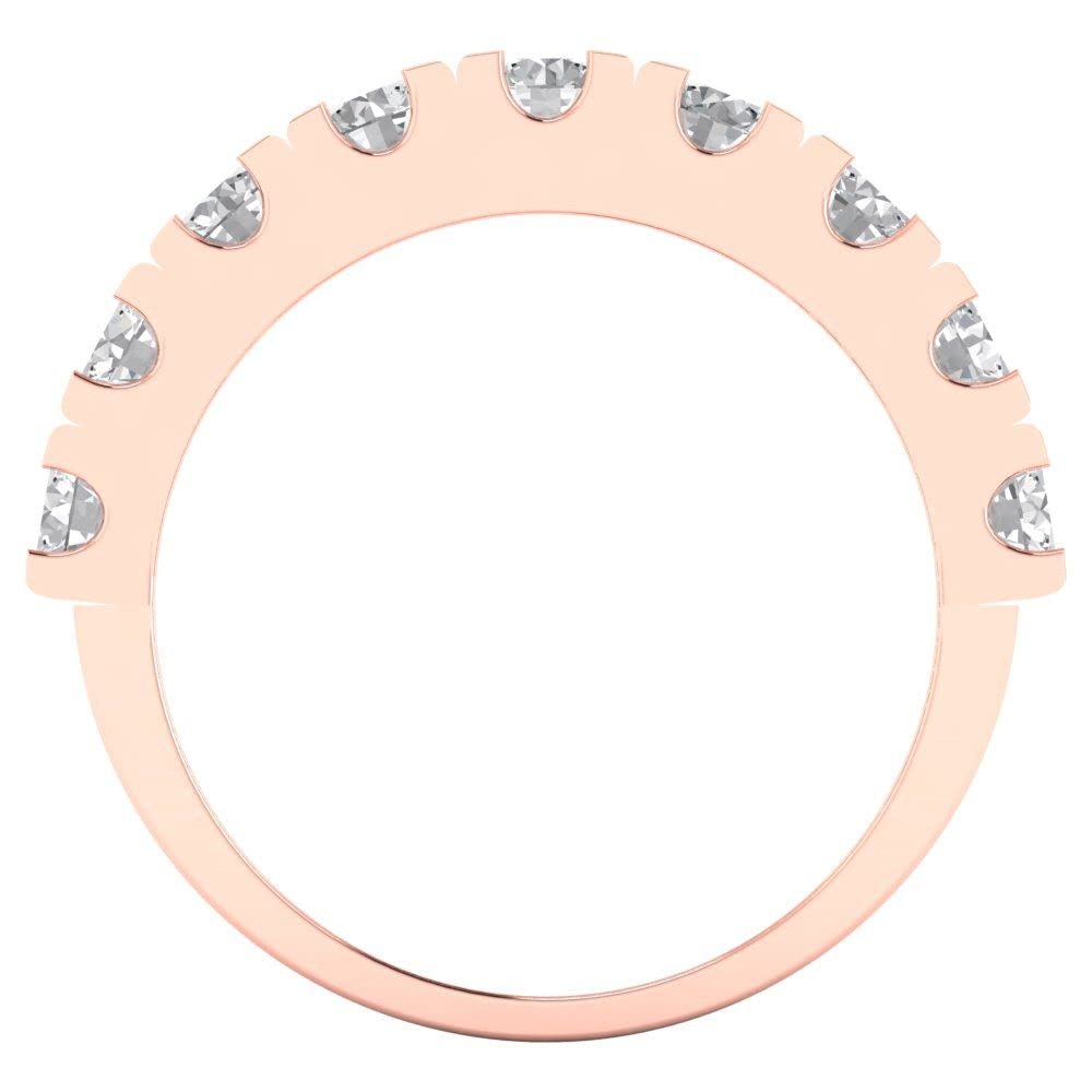 1.44 ct Brilliant Round Cut Clear ZIron 14k Rose Gold Stackable Wedding Engagement Designer Anniversary Ring Band Sz 11