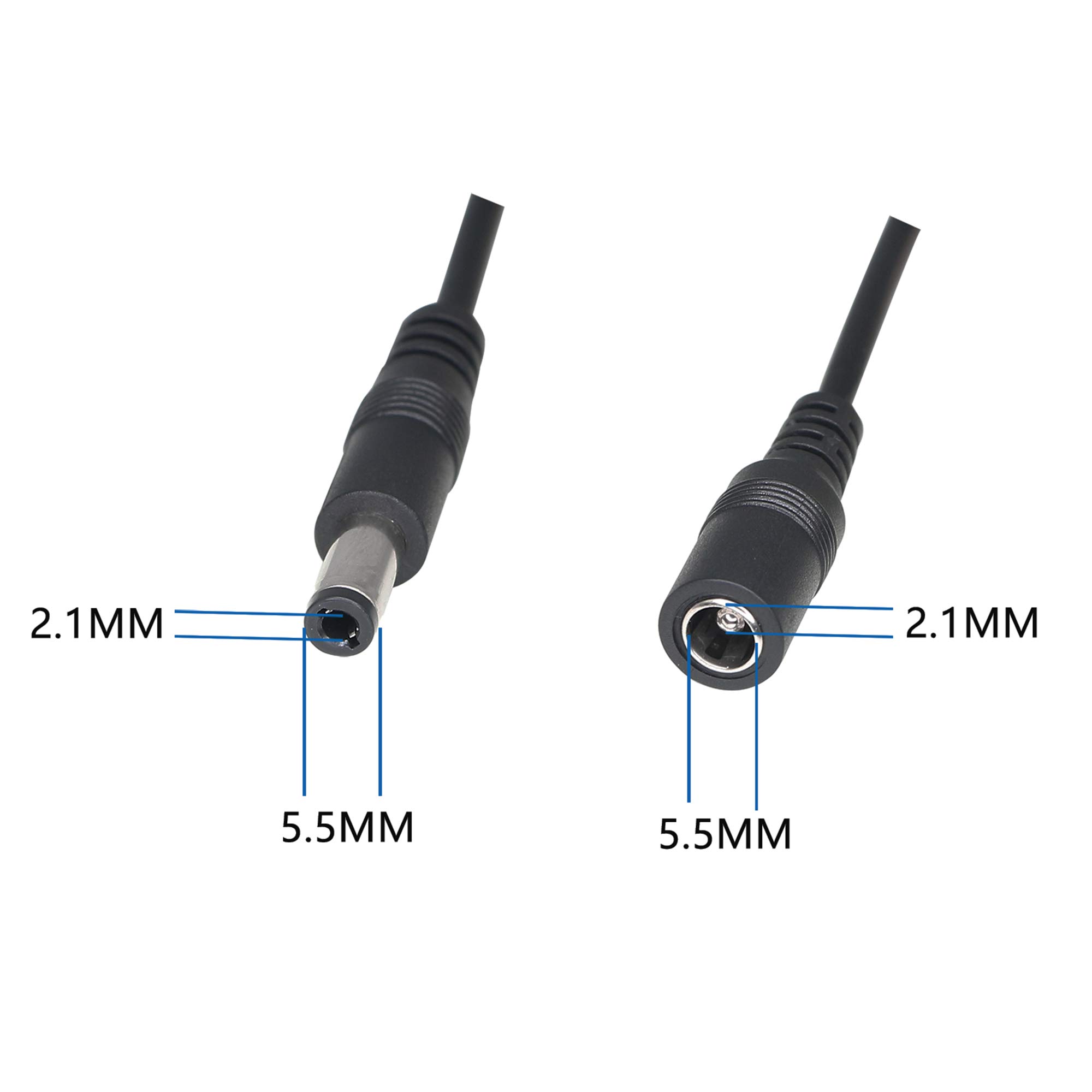 20cm DC 5.5mm x 2.1mm Male to Female On/Off Switch Cable YOUCHENG for LED CCTV Security Camera(4-Pack)…