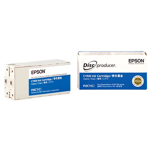 PJIC1-C13S020447 Cyan Ink Cartridge (1-Pack) for DiscProducer PP-100 in Retail Packaging